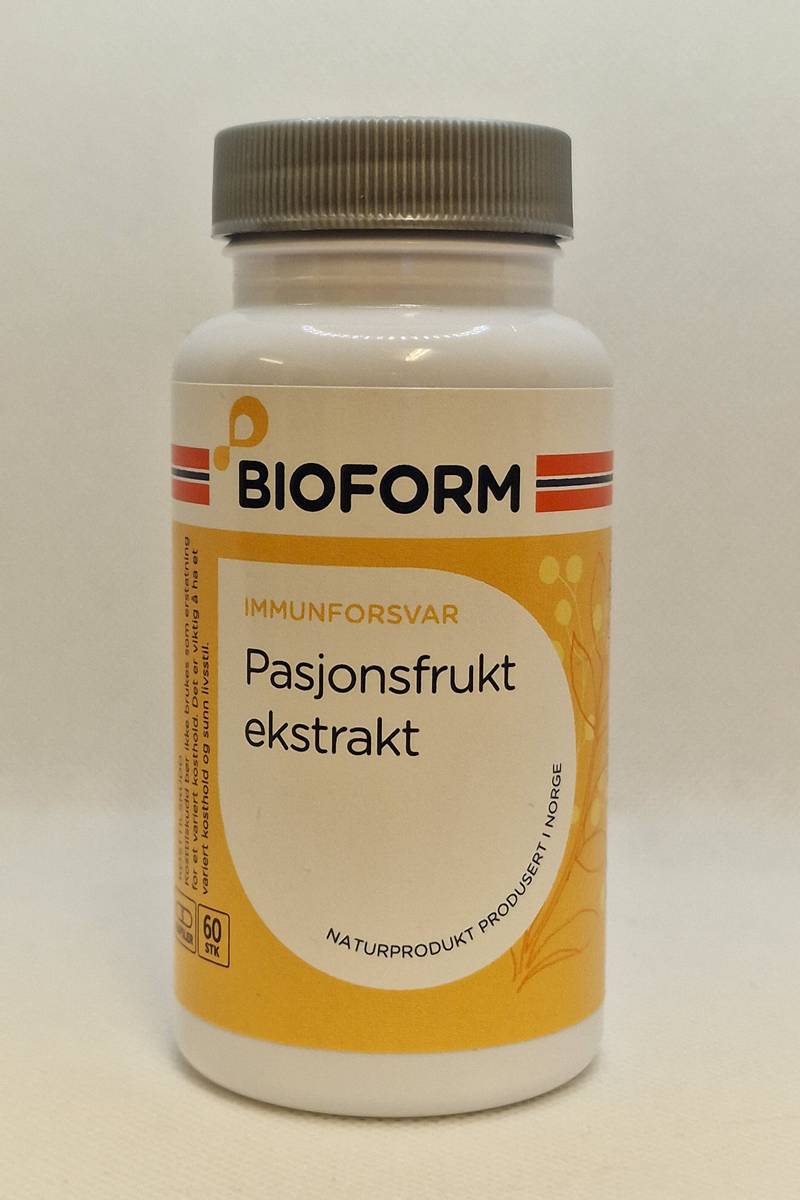Pasjonsfrukt ekstrakt, 60 kapsler - Bioform AS